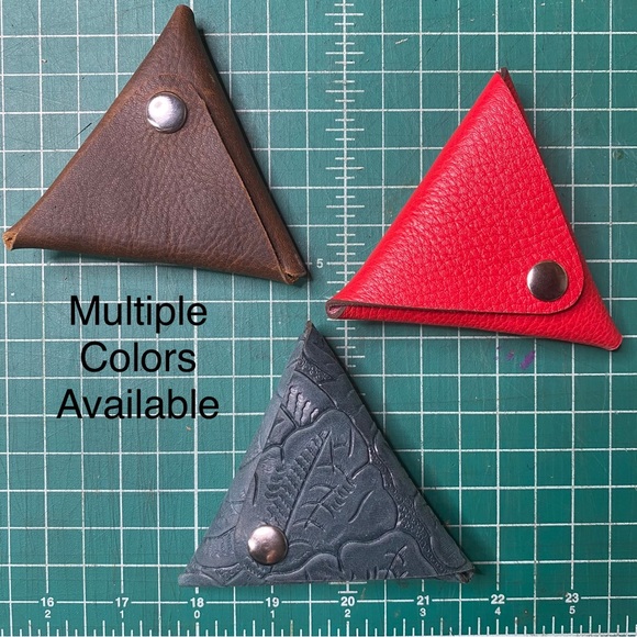 Hand Crafted | Bags | Triangle Coin Pouch Hand Crafted Leather With ...